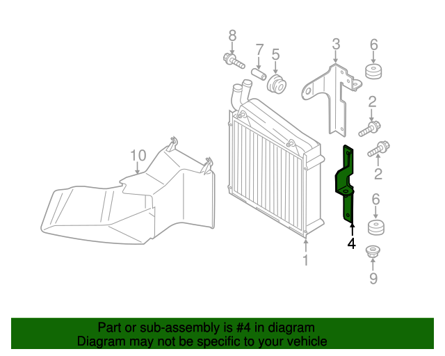 8J0-121-264-A - Radiator Mount Bracket 2008-2015 Audi | AutoNationParts.com
