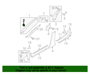 2005-2021 Subaru Body A-Pillar Trim Panel Clip 909130096 | TascaParts.com