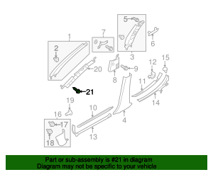 2005-2009 Subaru Body A-Pillar Trim Panel Screw 047406200 | Subaru ...