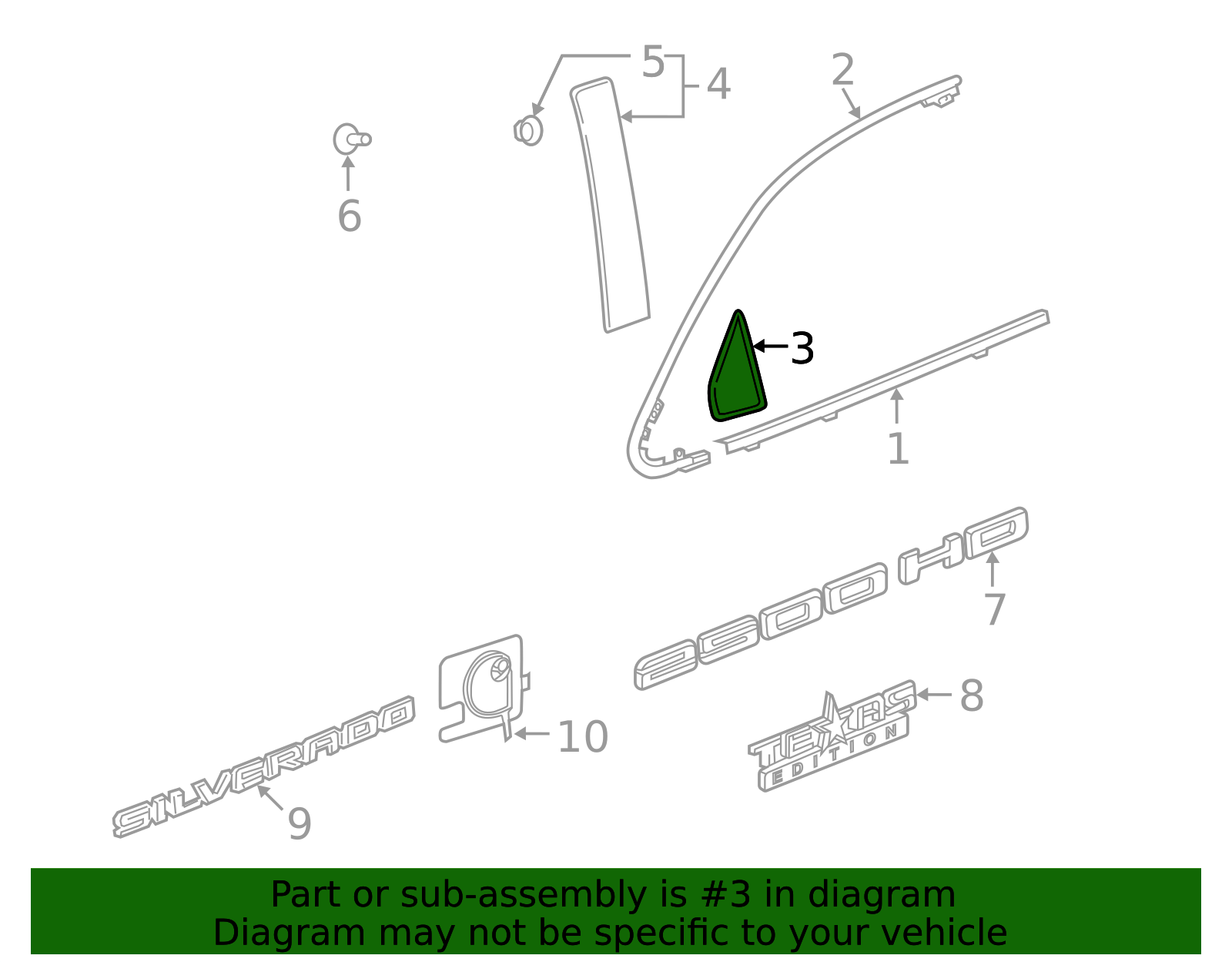 2020-2025 GM (Replaces 84692186) Front Driver Side Door Window Frame ...