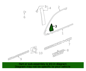 87850164 - Front Driver Side Door Window Frame Front Applique ...