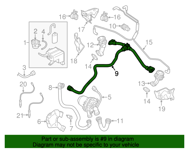 2009-2017 Audi Hose Assembly 06E-131-143-AK | OEM Parts Online