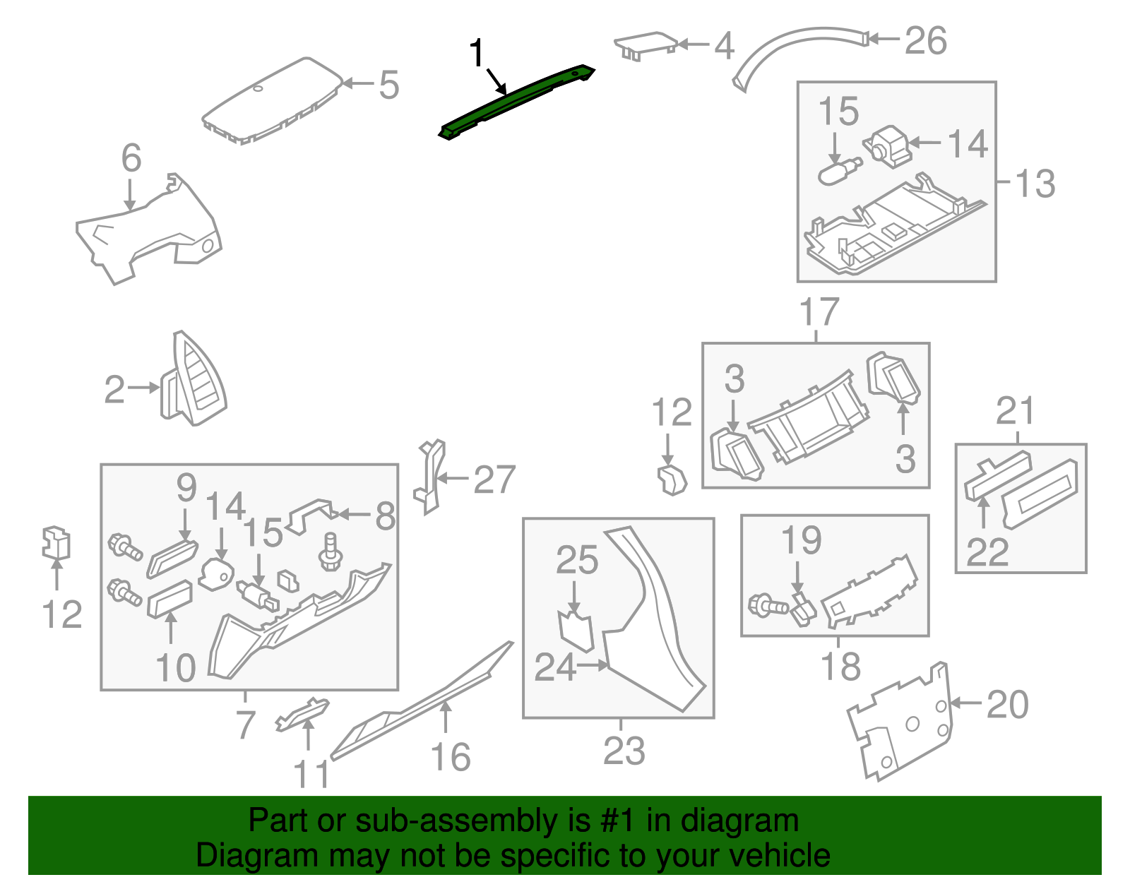 2011-2020 Infiniti Defroster Grille 68743-1LA1B | Infiniti of Orland Park