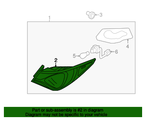 92412-4R050 - Tail Light Housing - 2011-2015 Hyundai Sonata | OEM Parts ...