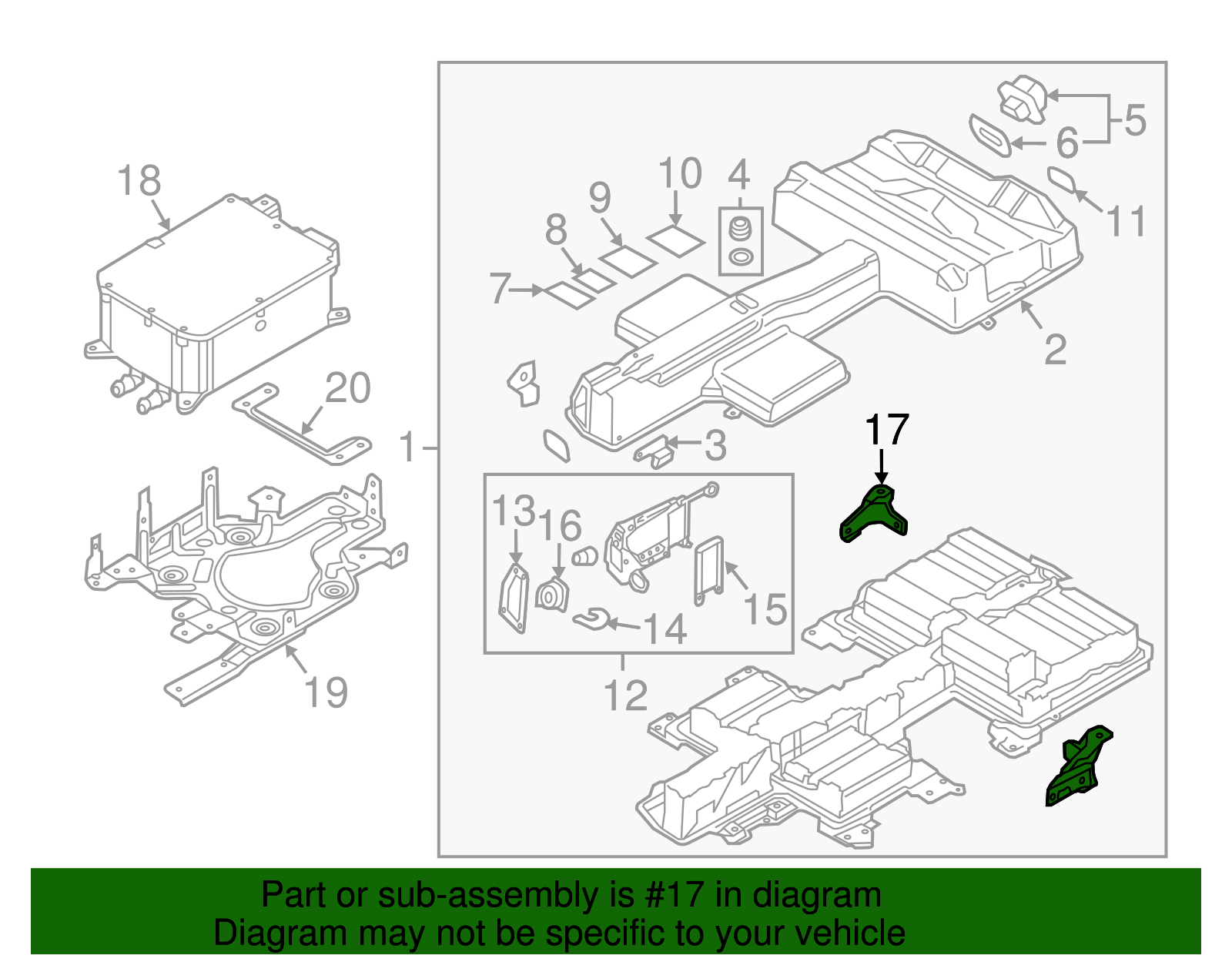 5QE-803-642-C - Drive Motor Battery Pack Control Module Bracket 2015 ...