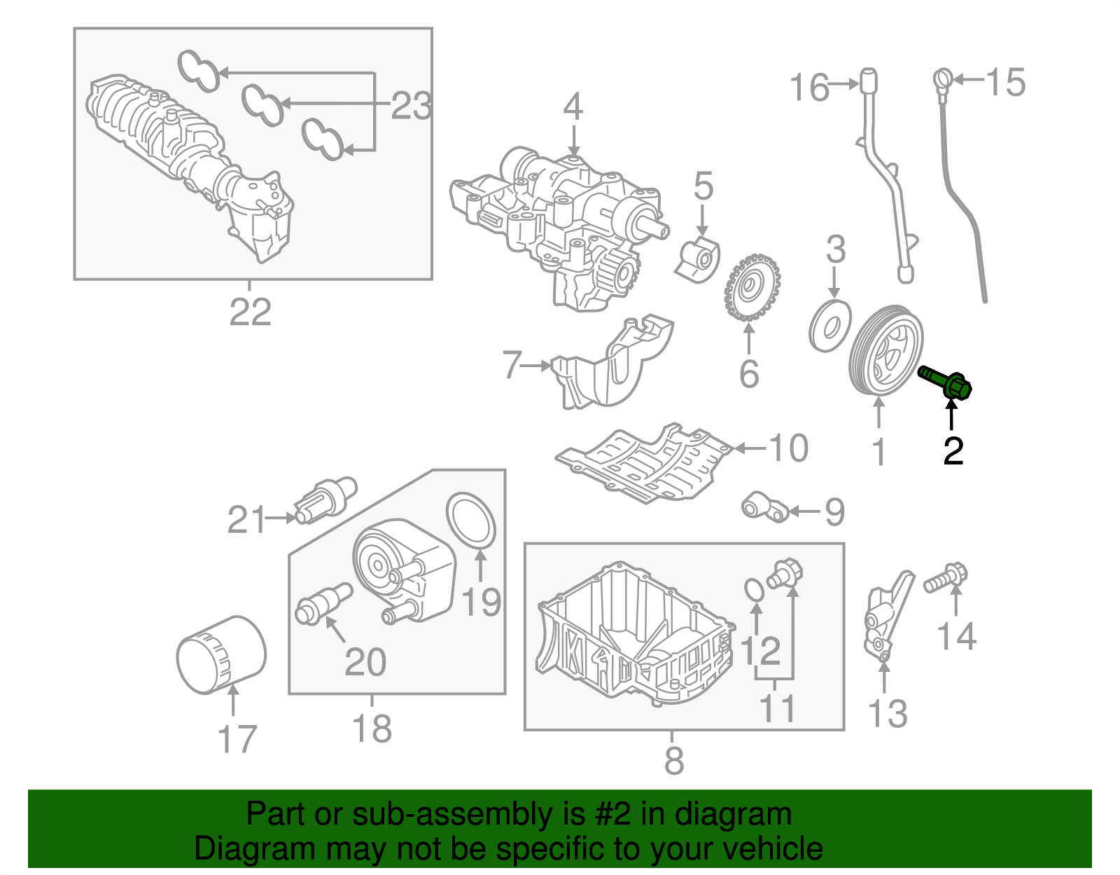 2014-2021 Ford Crankshaft Pulley Bolt CM5Z-6A345-A | OEM Parts Online