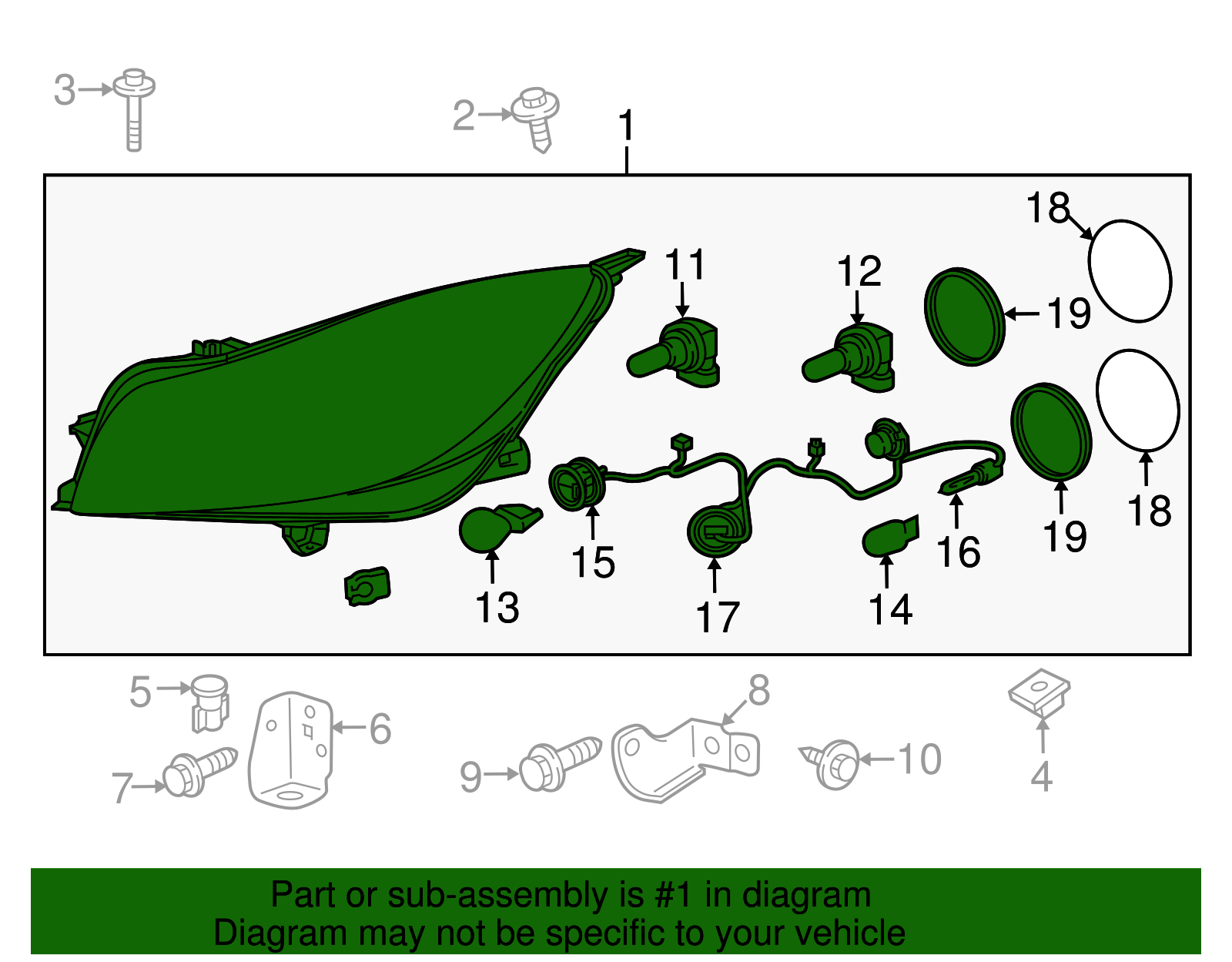 2011-2016 Buick Regal Composite Headlamp - Driver's Side (LH) 22794767 ...