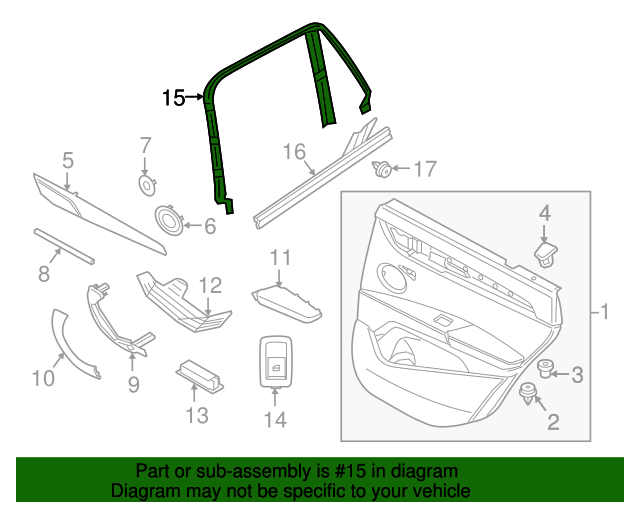 51427349672 - 2016-2021 BMW X1 Frame Molding (51-42-7-349-672) | BMW of ...