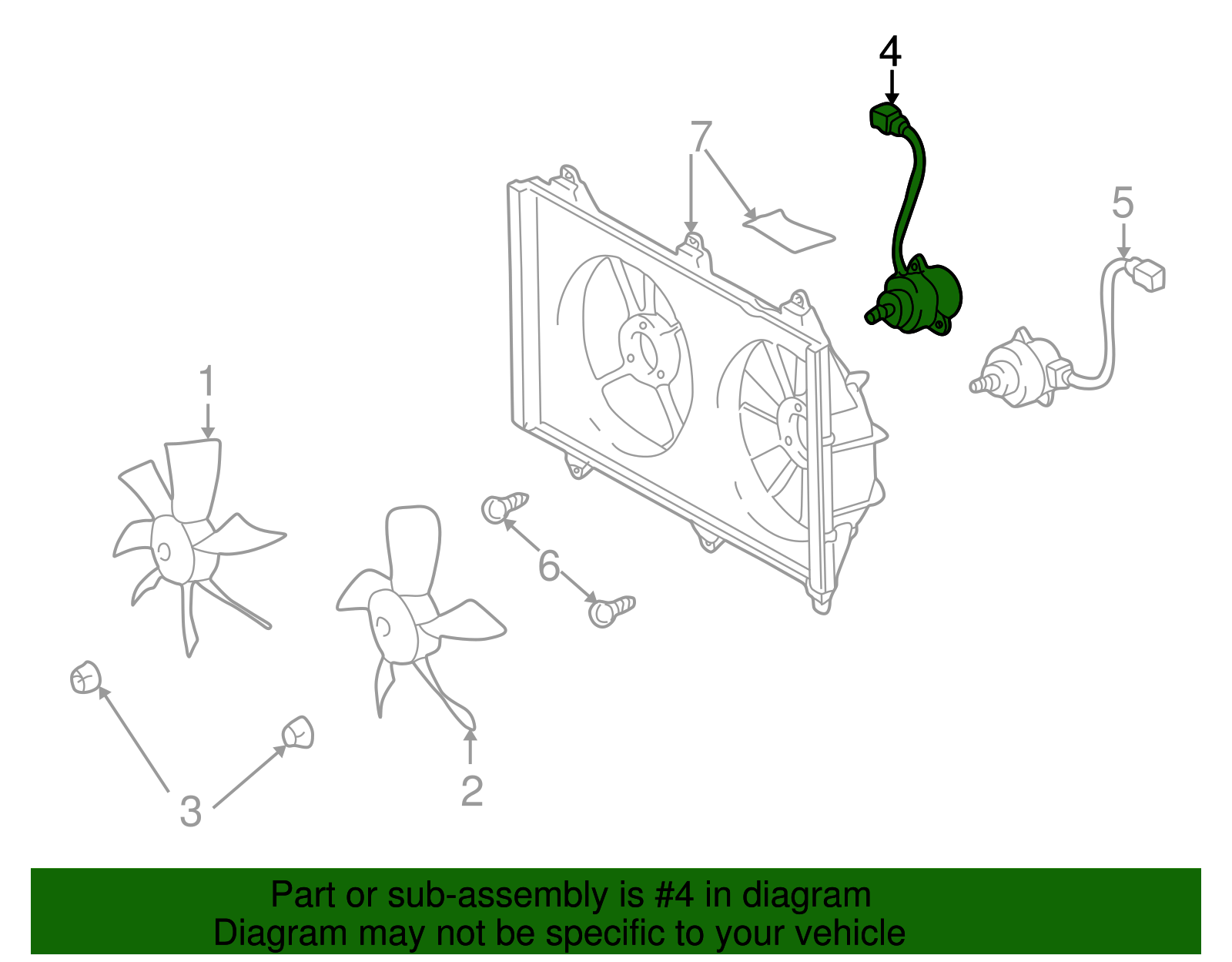 2004-2007 Toyota Highlander Fan Motor 16363-20310 | Toyota Parts Center