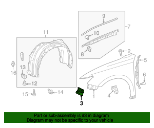 53804-33040 - Fender Bracket 2013-2018 Lexus | AutoNationParts.com