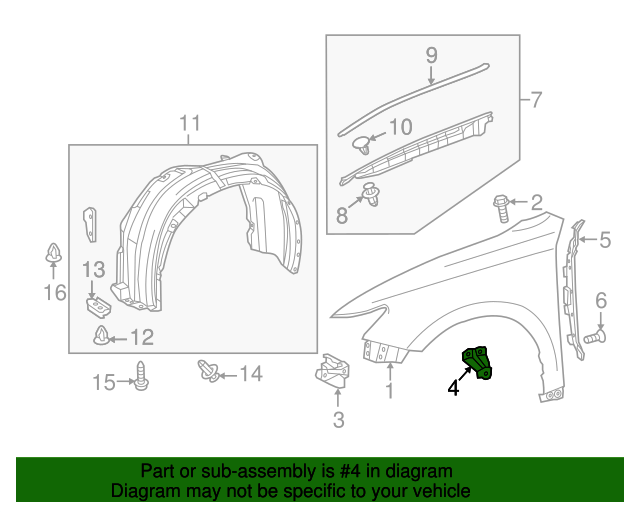 53837-33010 - Rear Bracket - 2013-2018 Lexus | My L Parts