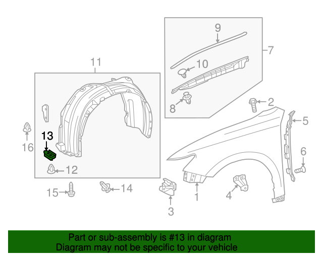 53879-28040 - Fender Liner Plate - 2013-2018 Lexus | MyLexusParts