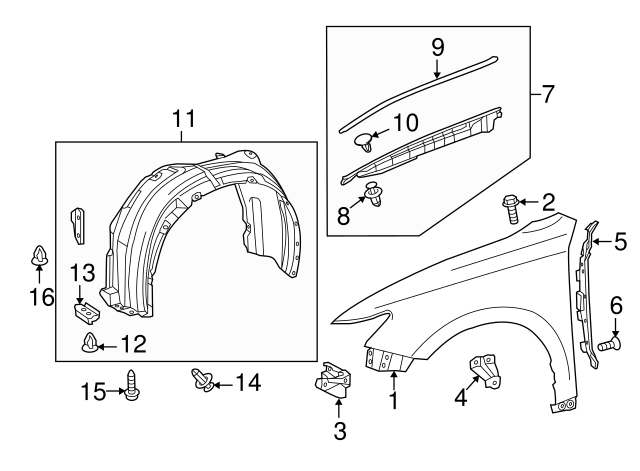 53879-28040 - Fender Liner Plate - 2013-2018 Lexus | MyLexusParts
