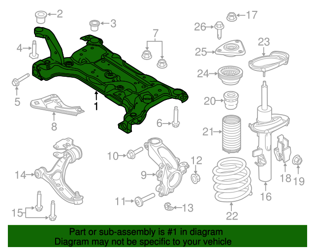 2012-2018 Ford Focus Cross-Member cp9z5019a | TascaParts.com