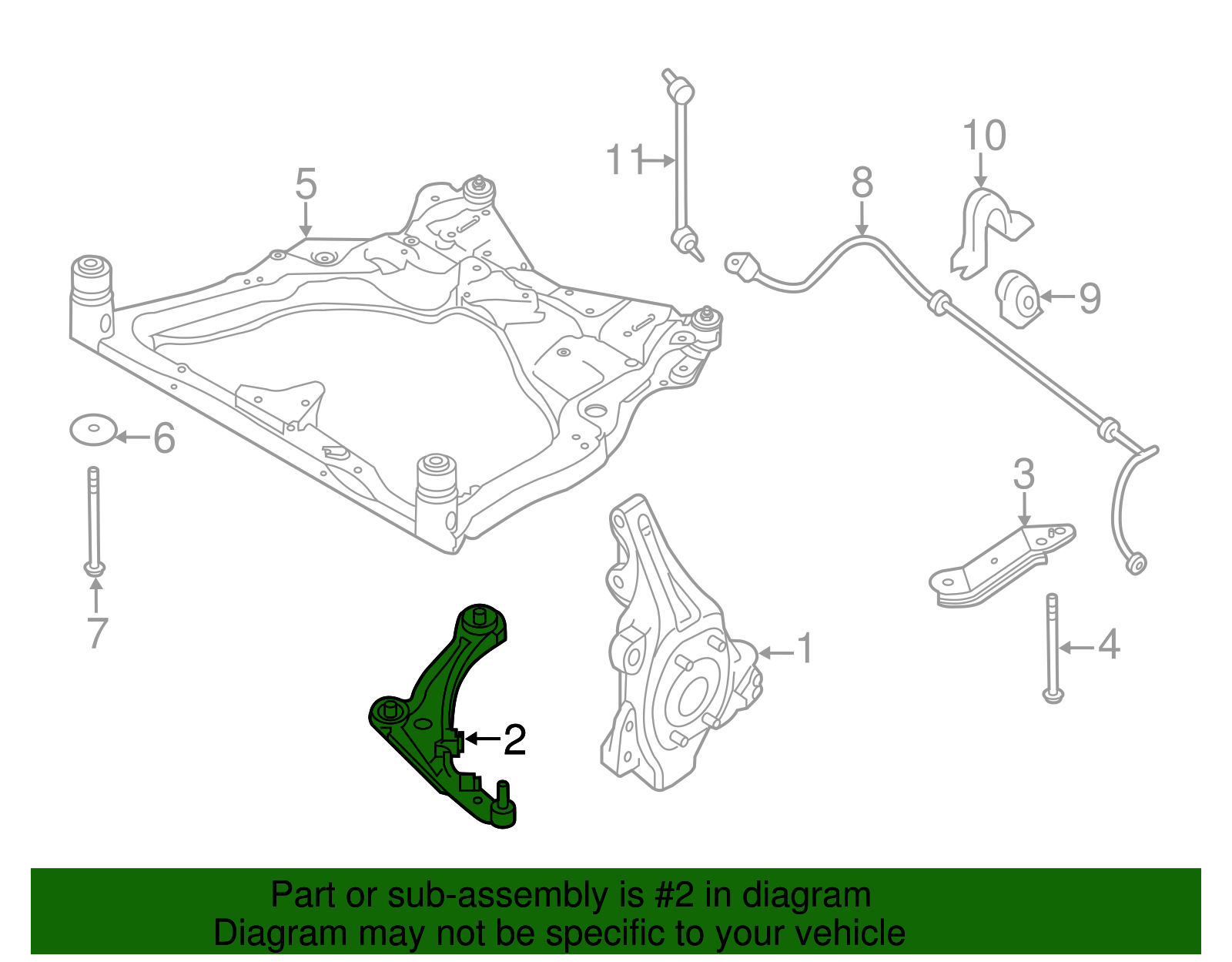 2015-2024 Nissan Murano Lower Control Arm 54500-5AA0C | Nissan Parts OEM