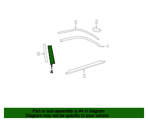 2007-2011 Toyota Camry Window Molding 75762-06020 | Toyota Parts Center