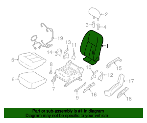 2019 Nissan Seat Back Assembly 87650-9GJ0A | Team Nissan Inc.