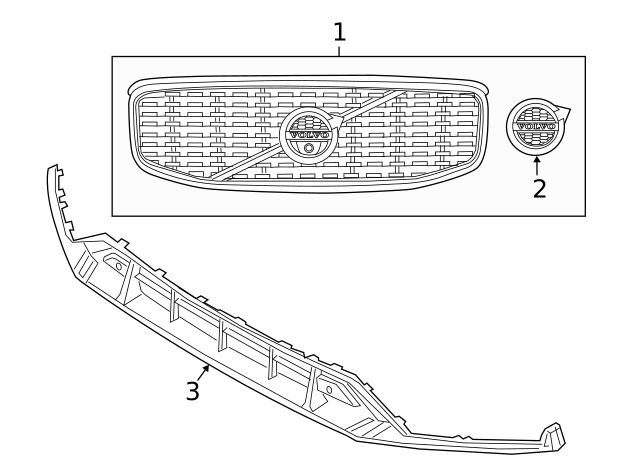 2019-2020 Volvo Lower Grille 31455656 | TascaParts.com
