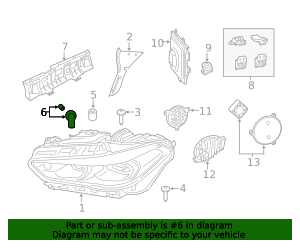 63117441312 - 2018-2024 BMW Headlamp Assembly Grommet (63-11-7-441-312 ...