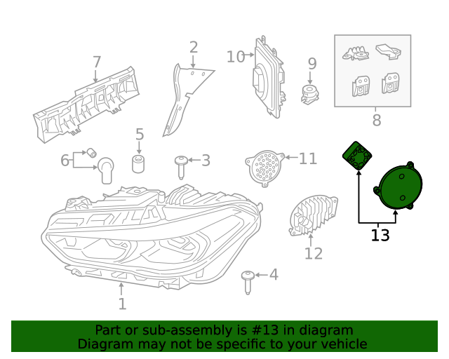 63118496140 - 2019-2023 BMW Headlight Control Module Cooling Fan (63-11 ...
