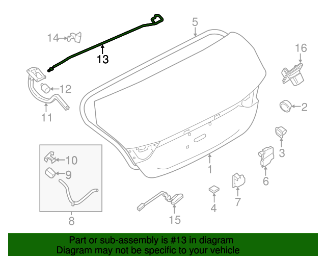 84433-4RA1A - Torsion Rod - 2019-2023 Nissan Maxima | Nissan OEM Parts ...