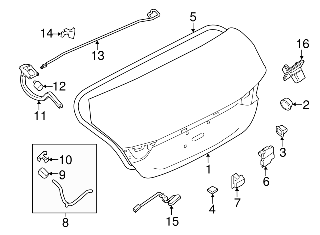 2016-2020 Nissan Maxima Trunk Lid 84300-4RA0A | TascaParts.com