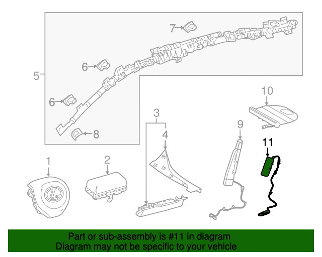 2016-2022 Lexus Side Impact Inflator Module 73930-0E030 | OEM Parts Online