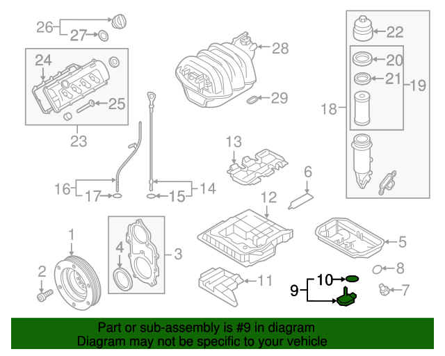 2008-2012 Audi Engine Oil Level Sensor 03C-907-660-H | OEM Parts Online