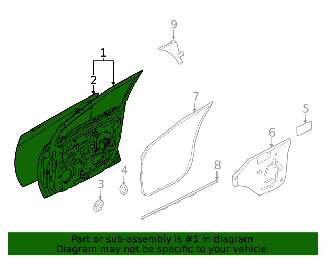 H0101-6LEEA - Door Shell 2020-2022 Nissan Sentra | Group 1 Auto Parts