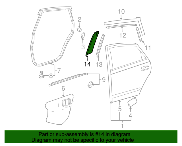 2004-2009 Toyota Prius Frame Molding 75761-47010 | Toyota Parts Center