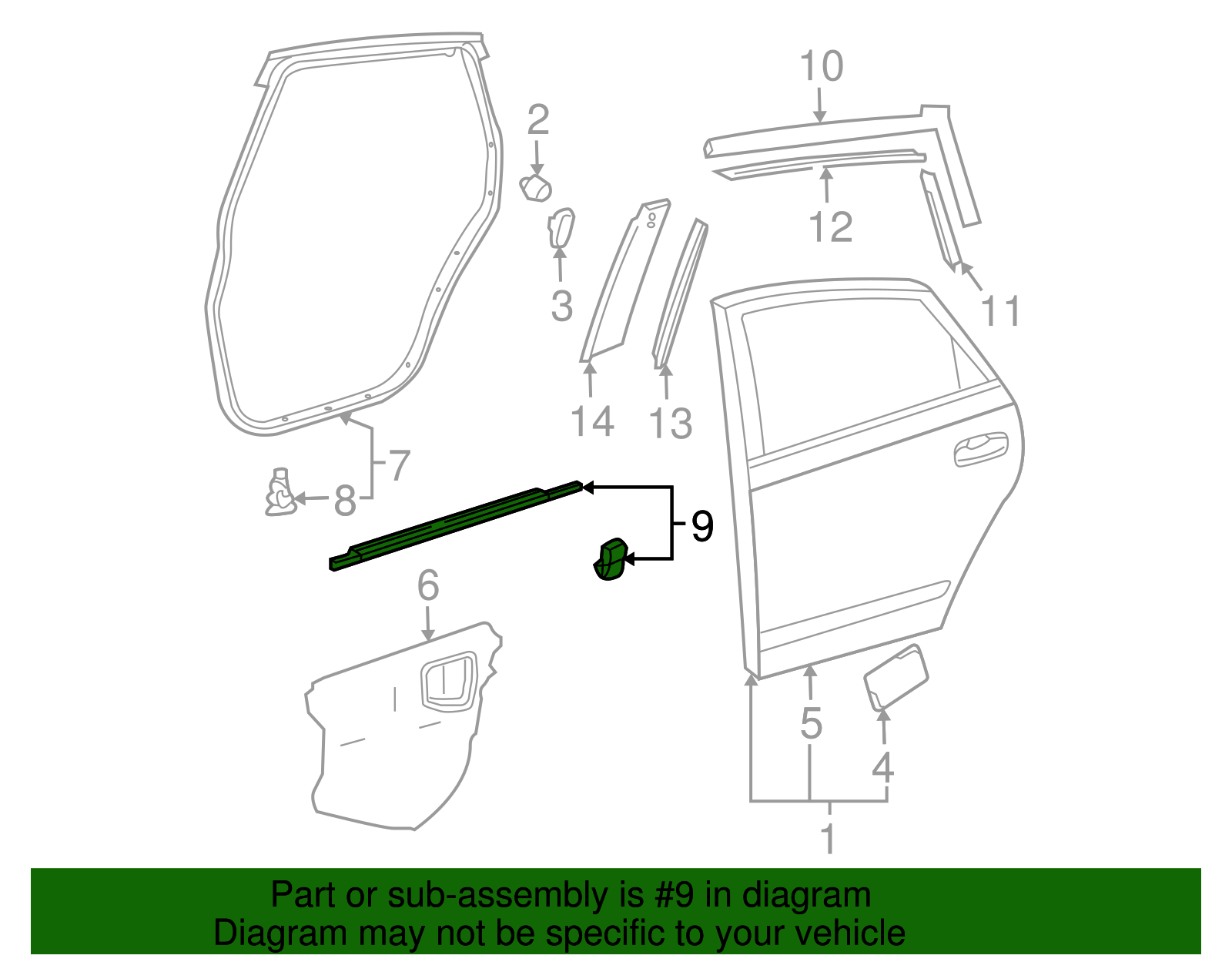Genuine Toyota Door Window Belt Weatherstrip (Left, Rear) part# 75740 ...