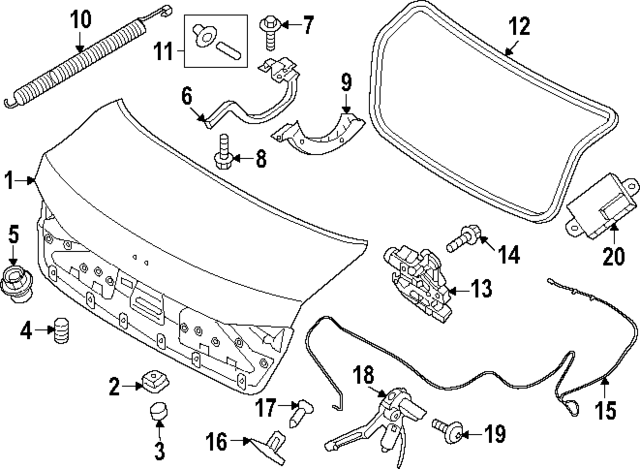 2023-2024 Genesis G90 Panel Assembly Trunk Lid 69200-T4010 | QuirkParts