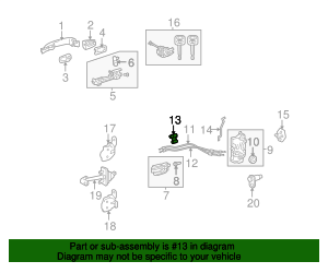 2000-2024 Toyota Lock Motor Cable Clip 69749-04020 | Toyota Parts Center