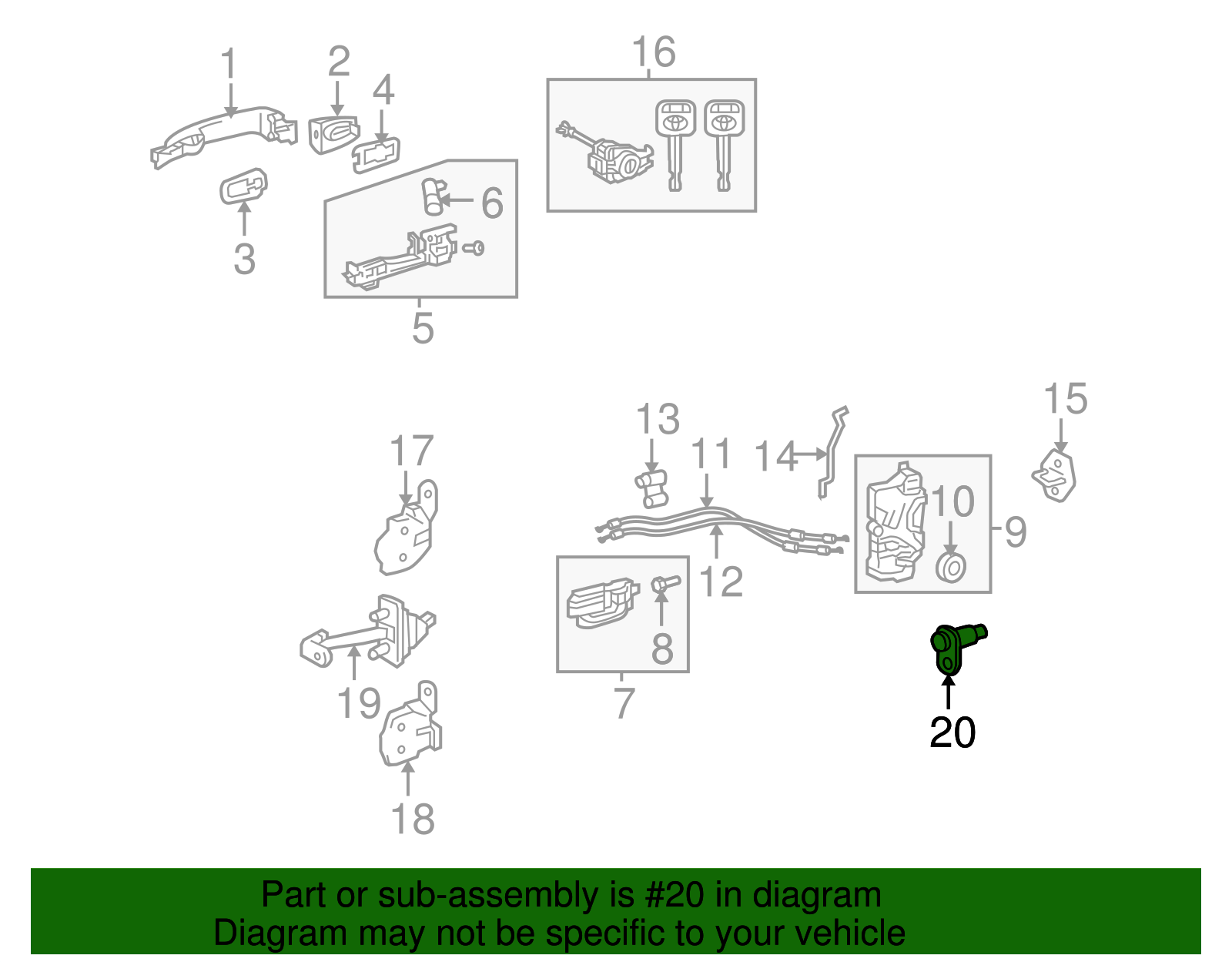 Genuine Toyota Door Jamb Switch (Front, Rear) part# 84231-08030 for ...