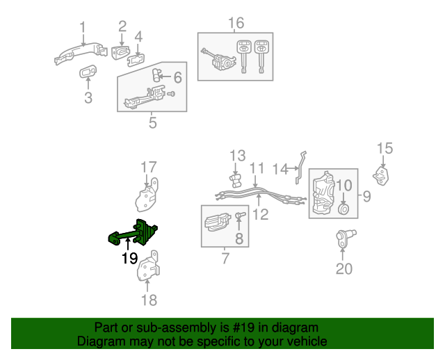 68610-04021 - Door Check (Left, Right, Front) - 2005-2015 Toyota Tacoma ...