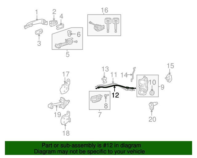 2005-2015 Toyota Tacoma Cable 69710-04020 | Toyota Parts Center