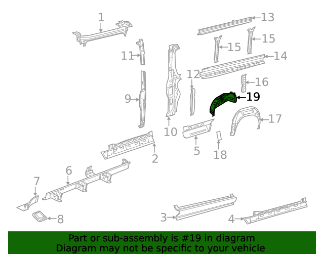 2014-2021 Ram Inner Wheelhouse - Driver's Side (LH) 68134105AA ...