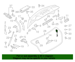 8T0-827-377-C - Trunk Lid Stop 2013-2015 Audi RS5 | Audi OEM Parts