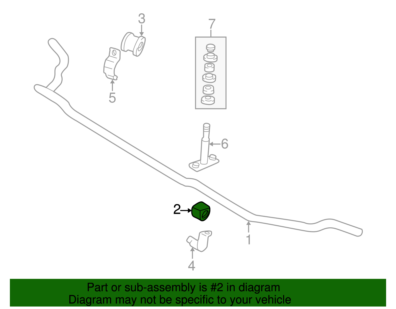 1997-2004 Mitsubishi Montero Sport Stabilizer Bar Bushing MR267649 ...