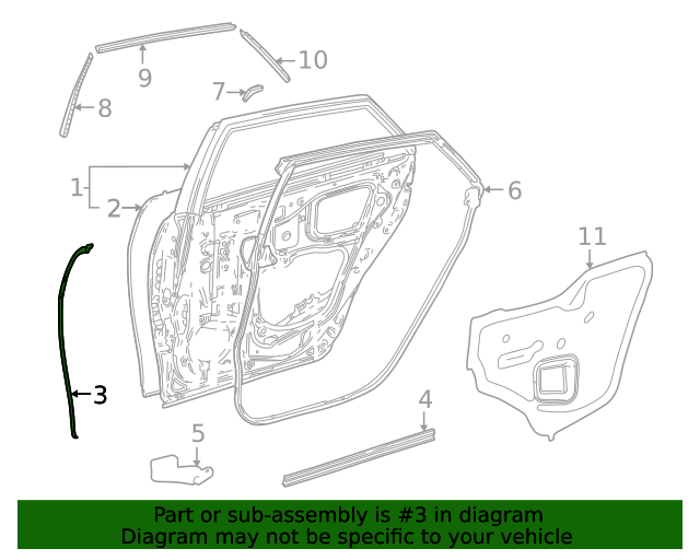 67896-62010 - Front Weather-Strip - 2016-2020 Toyota Mirai | OEM ...