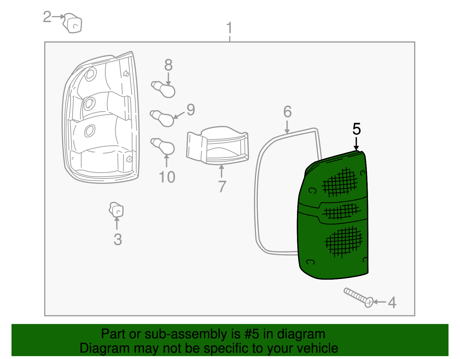 Genuine Toyota Tail Light Lens (Left, Rear) part# 81561-04020 for 1995 ...