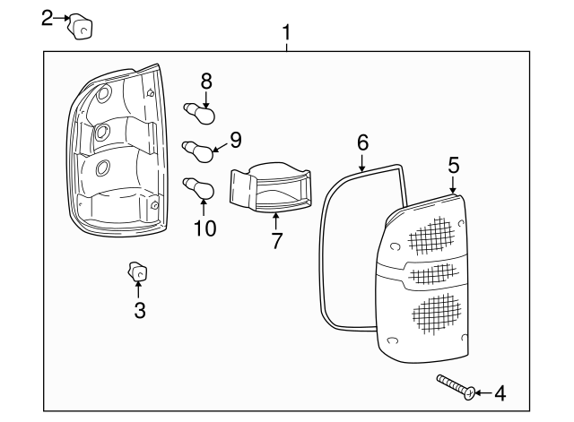 81560-04030 - Tail Light (Left, Rear) - 1995-2000 Toyota Tacoma | OEM ...