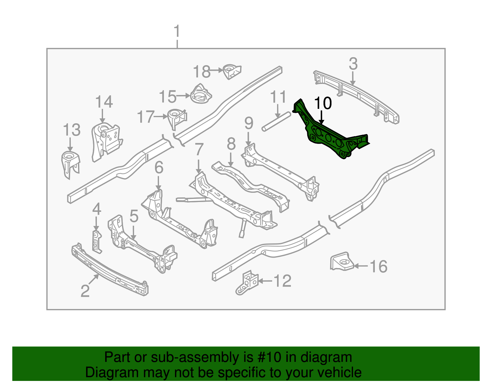 62370-2J000 - Cross-Member 2009 Kia Borrego | Kia.Parts Store