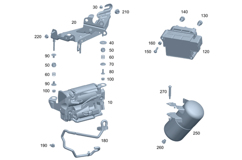 Compressor, Pressure Reservoir and Valve Unit for 2017 Mercedes-Benz ...