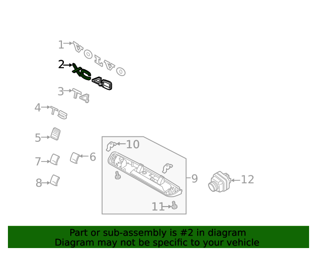 2019-2020 Volvo XC40 Nameplate 31457467 | TascaParts.com