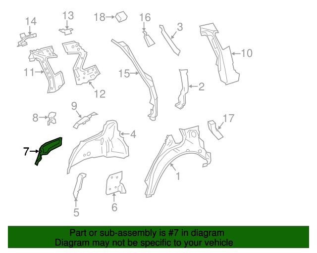 2013-2018 Toyota RAV4 Reinforced Plate 61647-0R010 | Toyota Parts Center