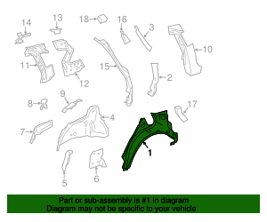2013-2018 Toyota RAV4 Outer Wheelhouse 61632-0R030 | Toyota Parts Center