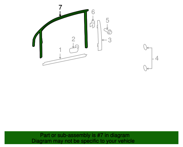 2005-2014 Volkswagen Jetta Frame Molding 1K5-837-643-B | QuirkParts