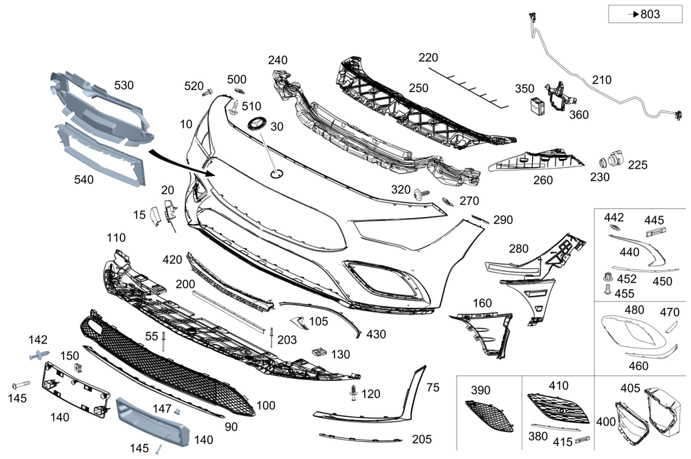 118-885-64-01 - Side Spoiler 2020-2025 Mercedes-Benz CLA35 AMG ...