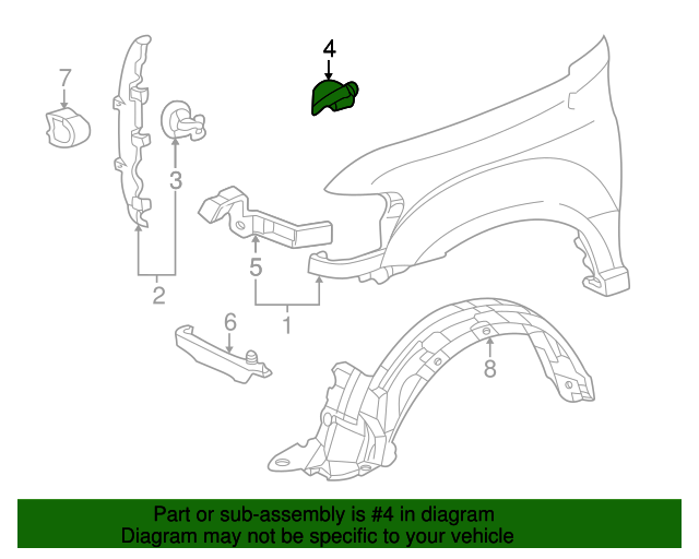 2001-2007 Toyota Upper Seal 53868-0C020 | Toyota Parts Center